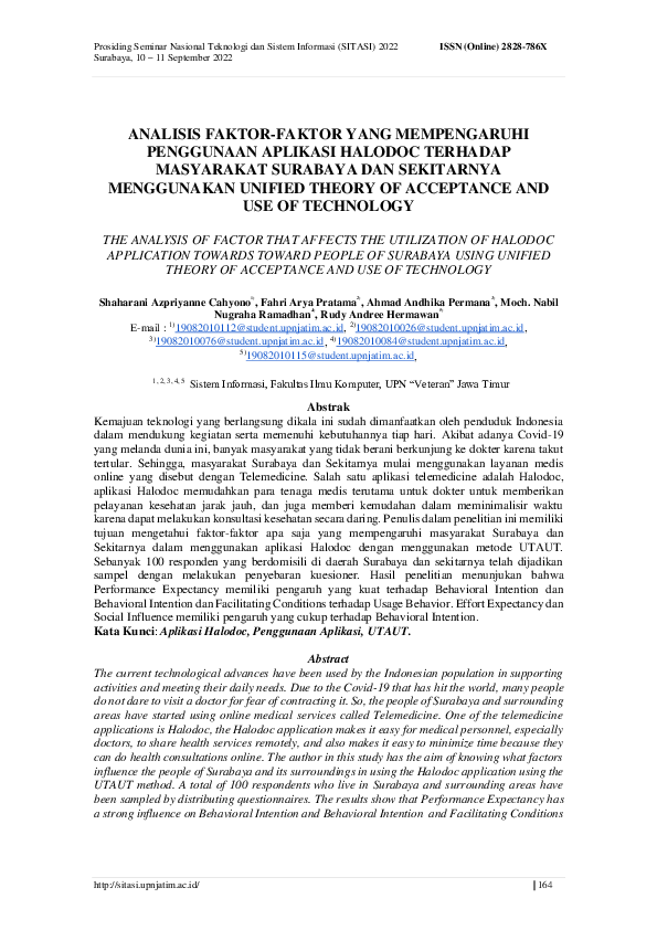 (PDF) Analisis Faktor-Faktor Yang Mempengaruhi Penggunaan Aplikasi Halodoc Terhadap Masyarakat ...