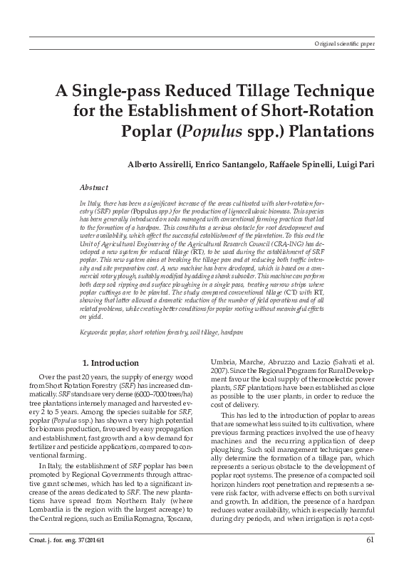 (PDF) A Single-pass Reduced Tillage Technique for the Establishment of Short-Rotation Poplar ...