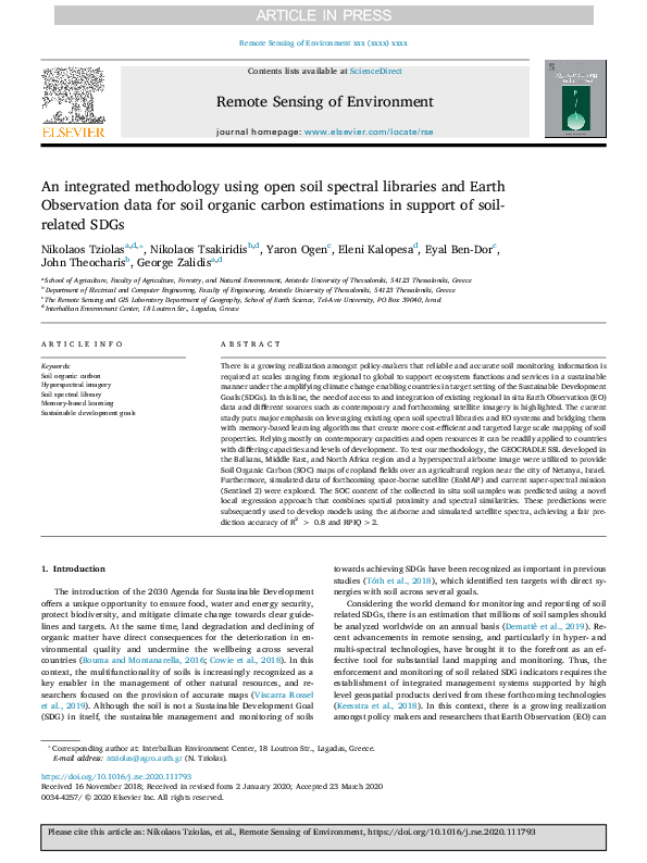 (PDF) An integrated methodology using open soil spectral libraries and ...