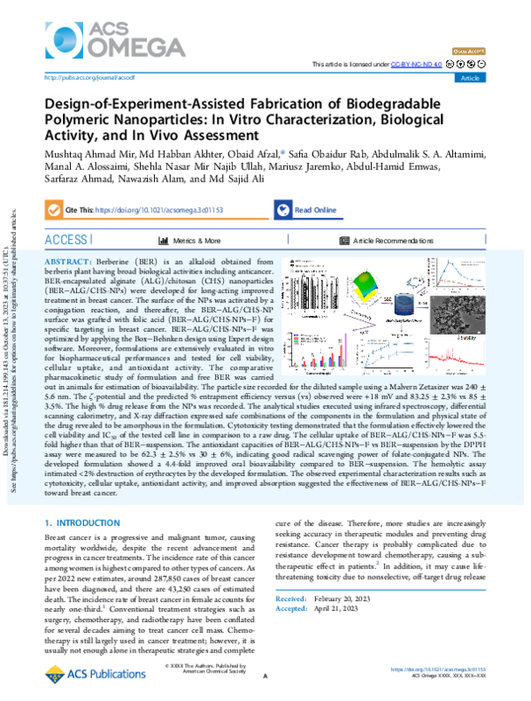(PDF) Design-of-Experiment-Assisted Fabrication of Biodegradable ...