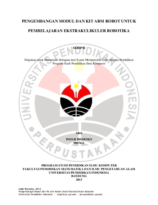 (PDF) Pengembangan Modul Dan Kit Arm Robot Untuk Pembelajaran Ekstrakulikuler Robotika