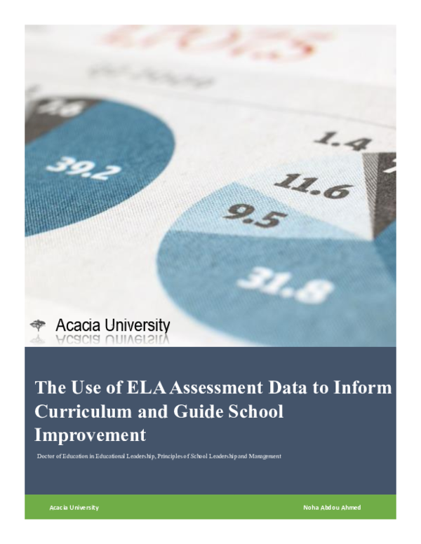 (PDF) Using ELA Assessment Data for Curriculum and School Improvement