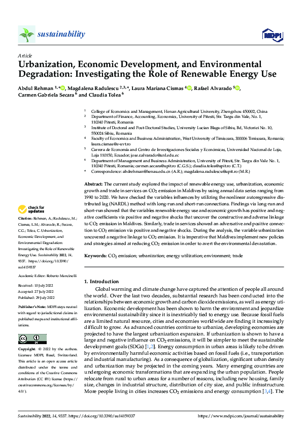 (PDF) Urbanization, Economic Development, and Environmental Degradation ...