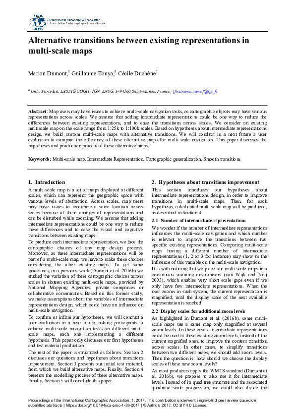 (PDF) Alternative Transitions for Multi-Scale Map Navigation