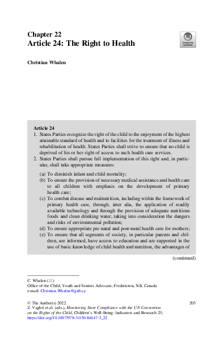(PDF) Article 24: The Right to Health
