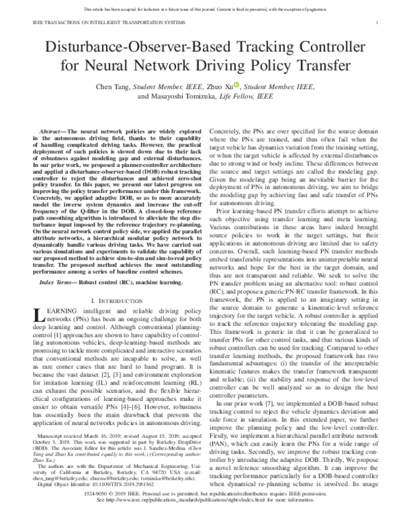 (PDF) Disturbance observer based tracking controller for an autonomous underwater vehicle