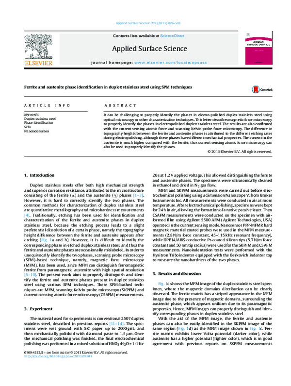 Pdf Ferrite And Austenite Phase Identification In Duplex Stainless