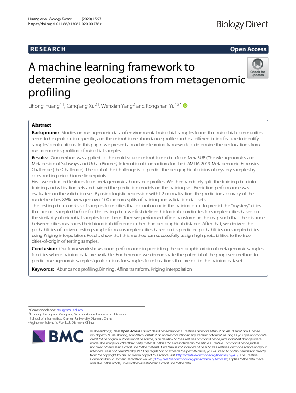 (PDF) A machine learning framework to determine geolocations from ...