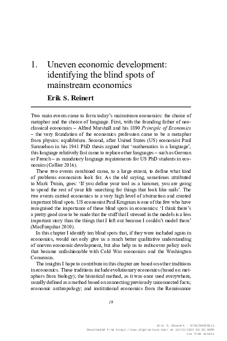 (PDF) Uneven economic development: identifying the blind spots of ...