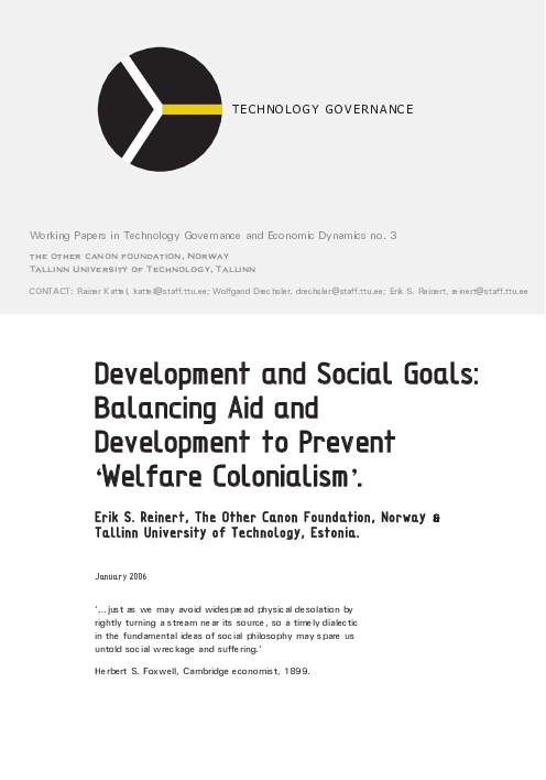(PDF) Development and Social Goals: Balancing Aid and Development to ...