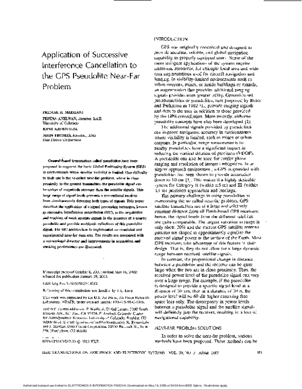 (PDF) Application of successive interference cancellation to the GPS ...
