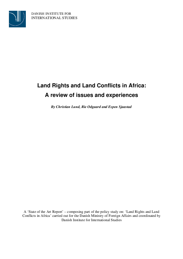 (PDF) Land Rights and Land Conflicts in Africa: A review of issues and ...