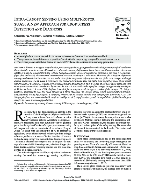 (PDF) Intra-Canopy Sensing Using Multi-Rotor sUAS: A New Approach for ...