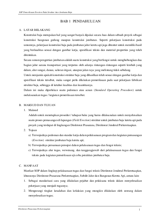 (PDF) SOP Pemeriksaan Erection Pada Struktur Atas Jembatan Baja