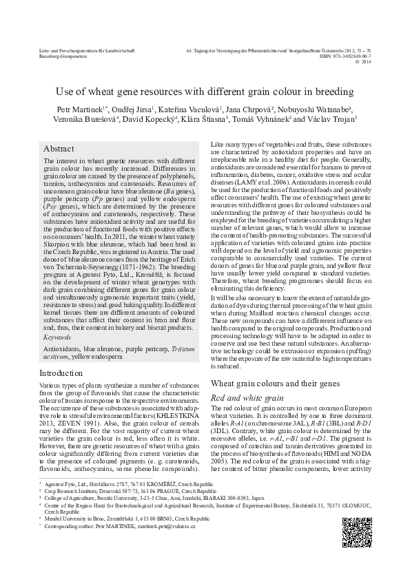 (PDF) Use of wheat gene resources with different grain colour in ...