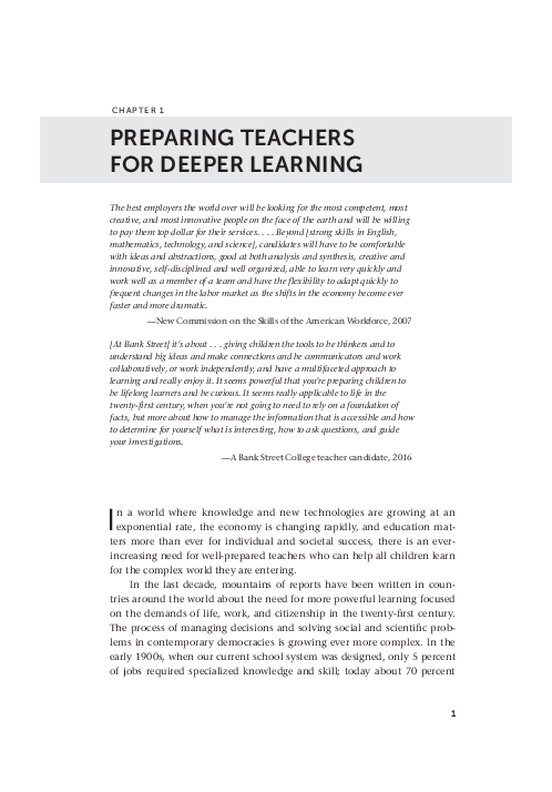 (PDF) Preparing teachers for deeper learning