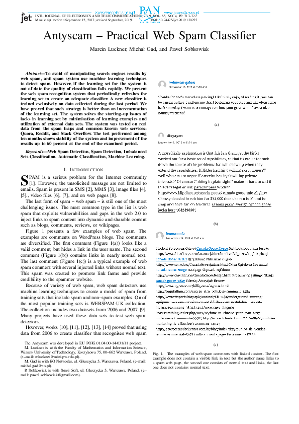 (PDF) Antyscam – Practical Web Spam Classifier