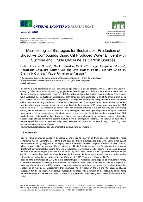 (PDF) Microbiological Strategies for Sustainable Production of Bioactive Compounds Using Oil ...
