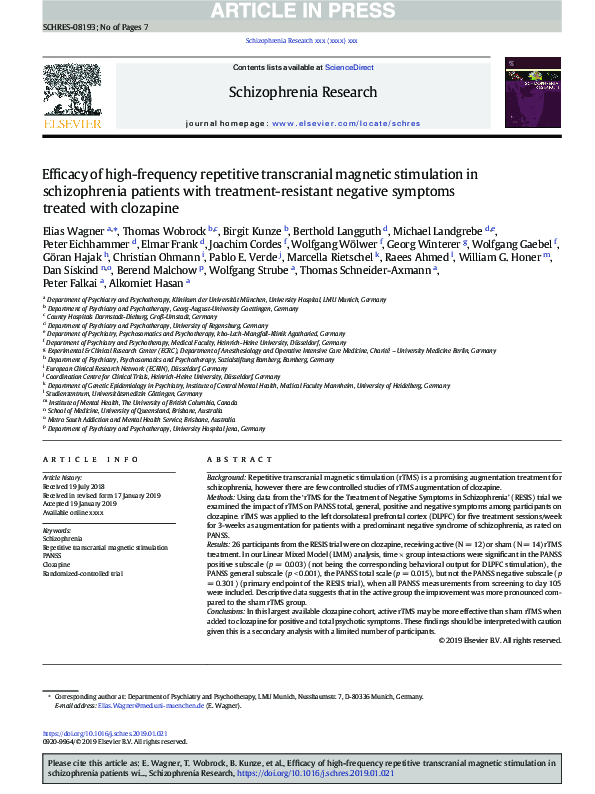 (PDF) Efficacy of high-frequency repetitive transcranial magnetic stimulation on PANSS factors ...