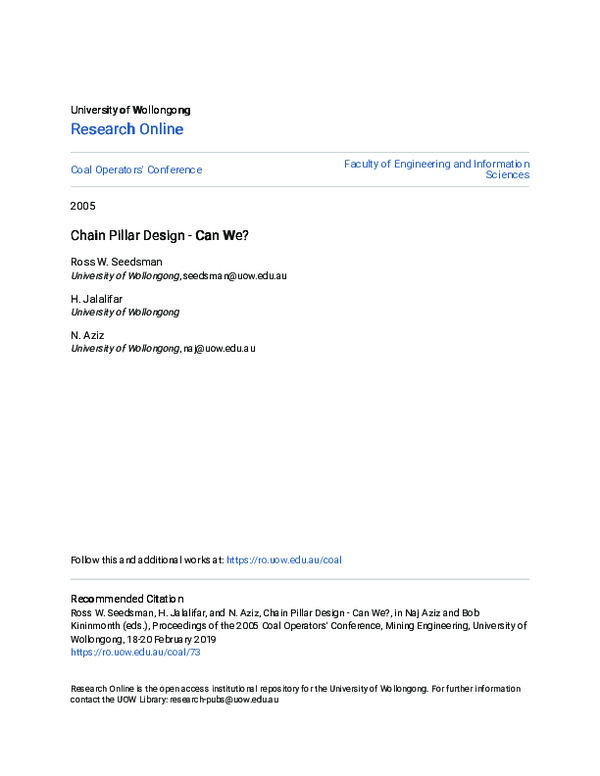 (PDF) Chain Pillar Design - Can We?