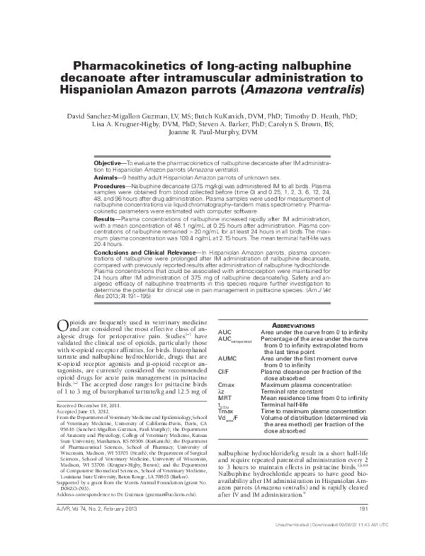 (PDF) Pharmacokinetics of long-acting nalbuphine decanoate after ...