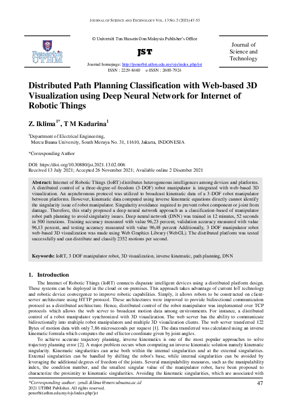 (PDF) Distributed Path Planning Classification with Web-based 3D Visualization using Deep Neural ...