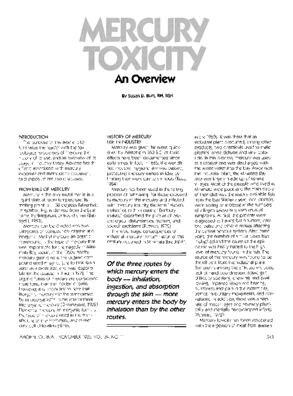 (PDF) Mercury Toxicity: An Overview