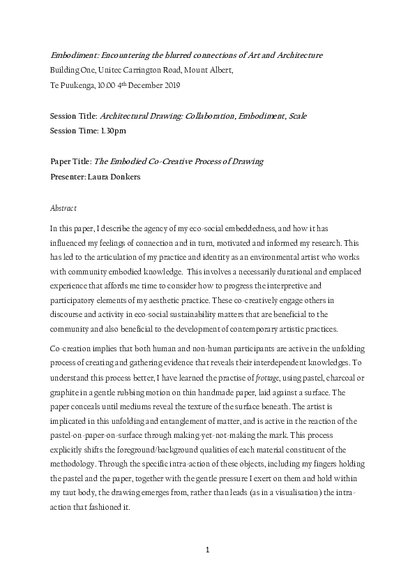 (PDF) The Embodied Co-Creative Process of Drawing