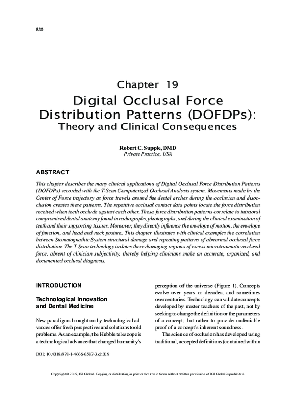 (PDF) Digital Occlusal Force Distribution Patterns (DOFDPs)