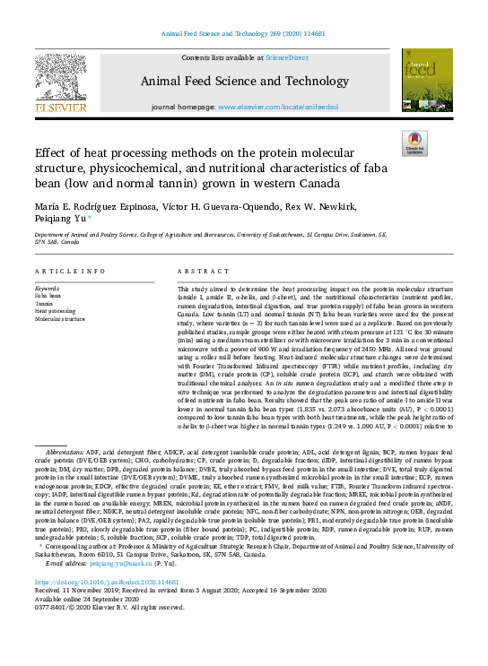 (PDF) Effect of heat processing methods on the protein molecular structure, physicochemical, and ...