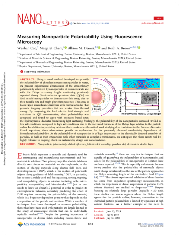 (PDF) Measuring Nanoparticle Polarizability Using Fluorescence Microscopy