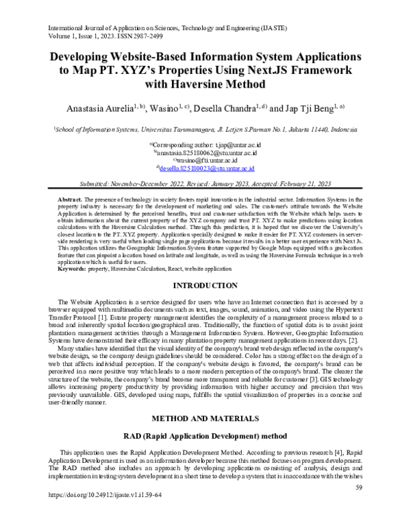 (PDF) Developing Website-Based Information System Applications to Map ...