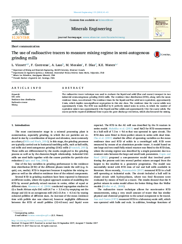 (PDF) The use of radioactive tracers to measure mixing regime in semi ...