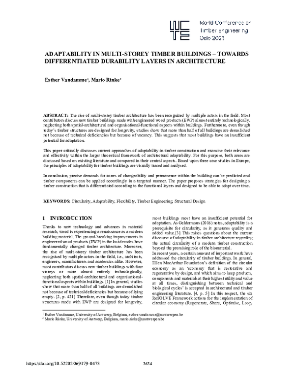 (PDF) Adaptability in Multi-Storey Timber Buildings - Towards ...