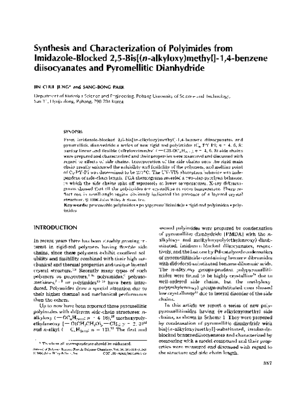 (PDF) Synthesis and Characterization of Polyimide/Silica Hybrid Composites