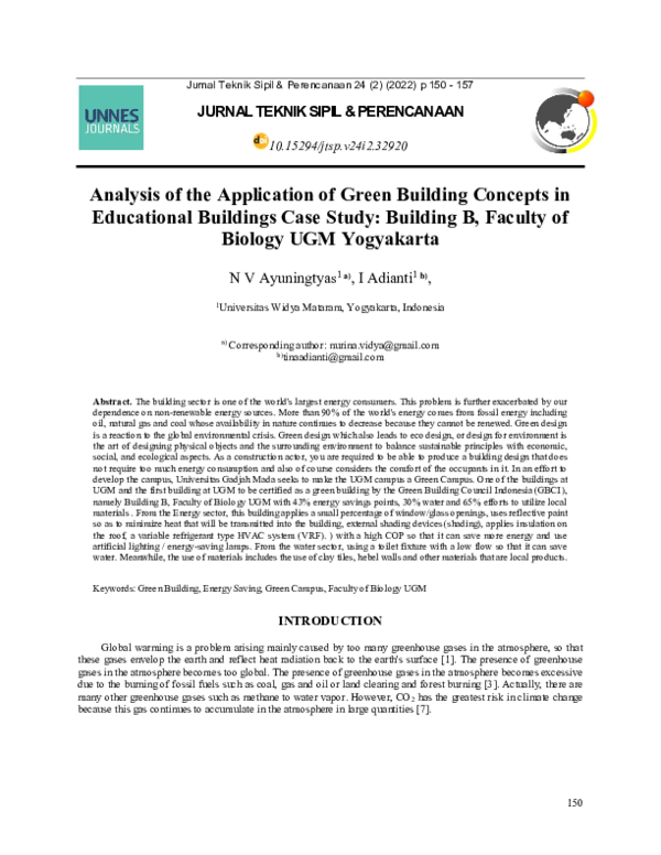 (PDF) Analysis of the Application of Green Building Concepts in Educational Buildings Case Study ...