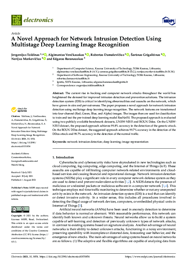 (PDF) A Novel Approach for Network Intrusion Detection Using Multistage Deep Learning Image ...
