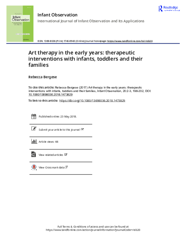 (PDF) Art therapy in the early years: therapeutic interventions with ...