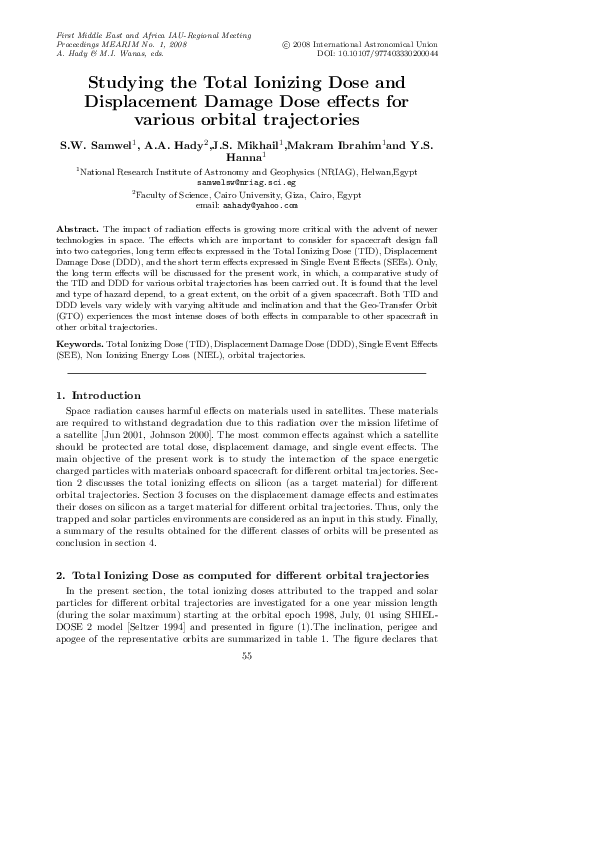 (PDF) Studying the Total Ionizing Dose and Displacement Damage Dose ...