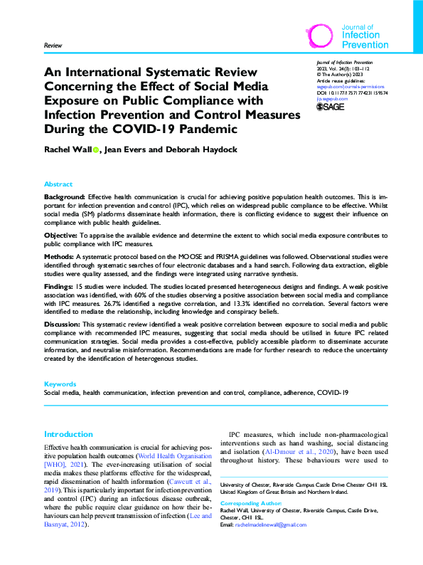 (PDF) Social Media's Impact on IPC Compliance During COVID-19