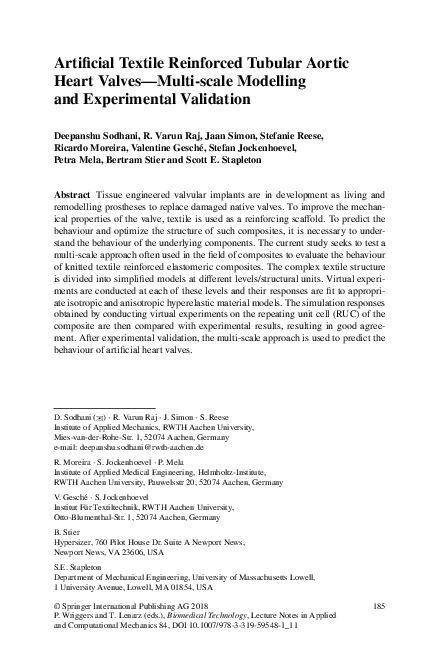 (PDF) Artificial Textile Reinforced Tubular Aortic Heart Valves—Multi ...