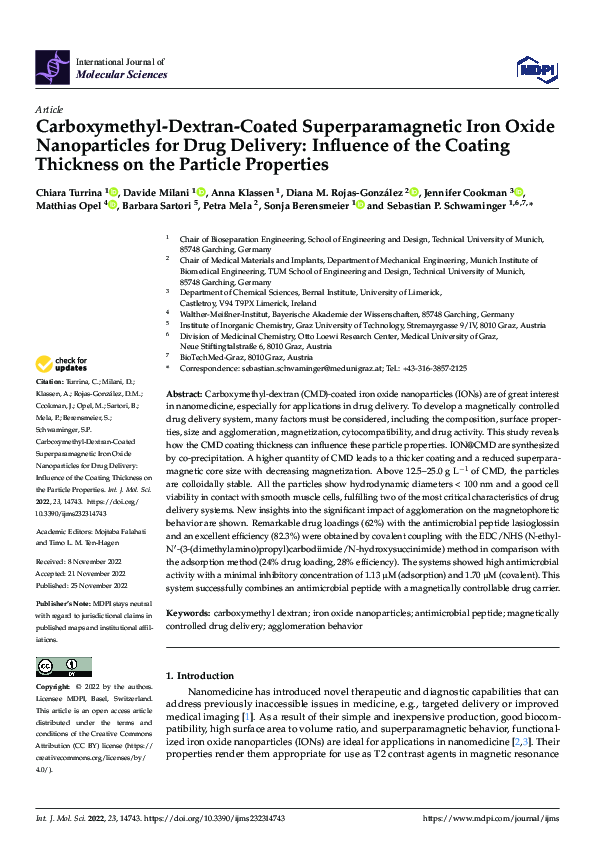 (PDF) Carboxymethyl-Dextran-Coated Superparamagnetic Iron Oxide ...