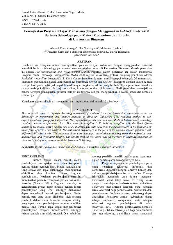 (PDF) Peningkatan Prestasi Belajar Mahasiswa dengan Menggunakan E-Modul Interaktif Berbasis ...