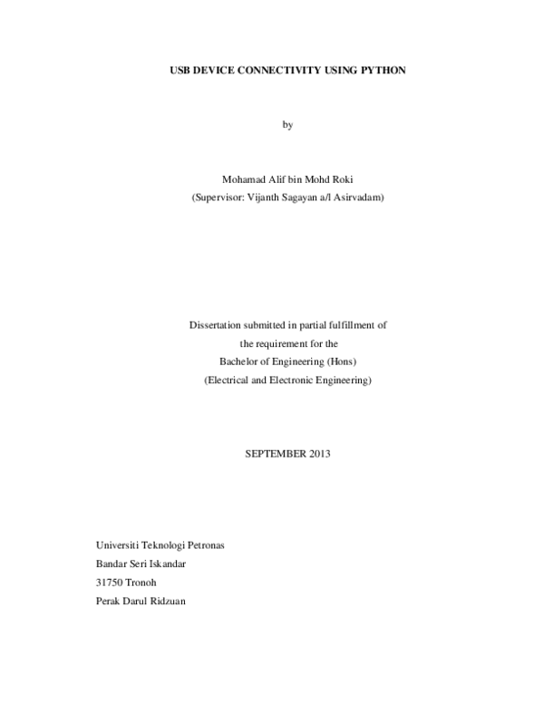 (PDF) Usb Device Connectivity Using Python