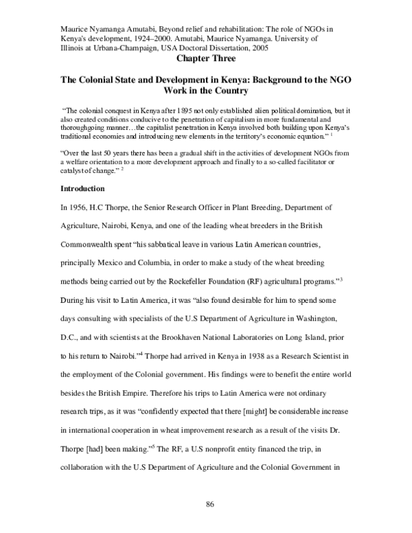 (PDF) The Colonial State and Development in Kenya: Background to the ...
