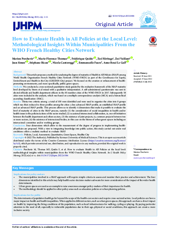 (PDF) How to Evaluate Health-In-All-Policies at the Local Level ...