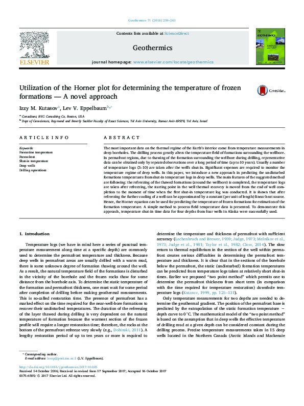 (PDF) Utilization of the Horner plot for determining the temperature of ... (PDF) Utilization of the Horner plot for determining the temperature of ...