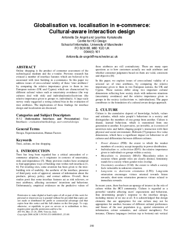 (PDF) Globalisation vs. localisation in e-commerce | Antonella De ...