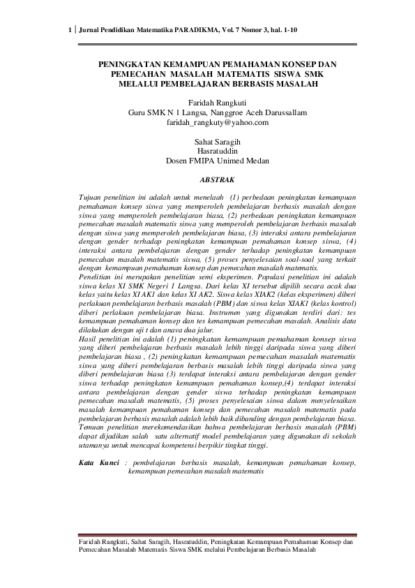 (PDF) Peningkatan Kemampuan Pemahaman Konsep Dan Pemecahan Masalah Matematis Siswa SMK Melalui ...