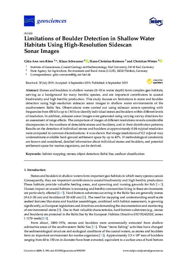 (PDF) Limitations of Boulder Detection in Shallow Water Habitats Using ...